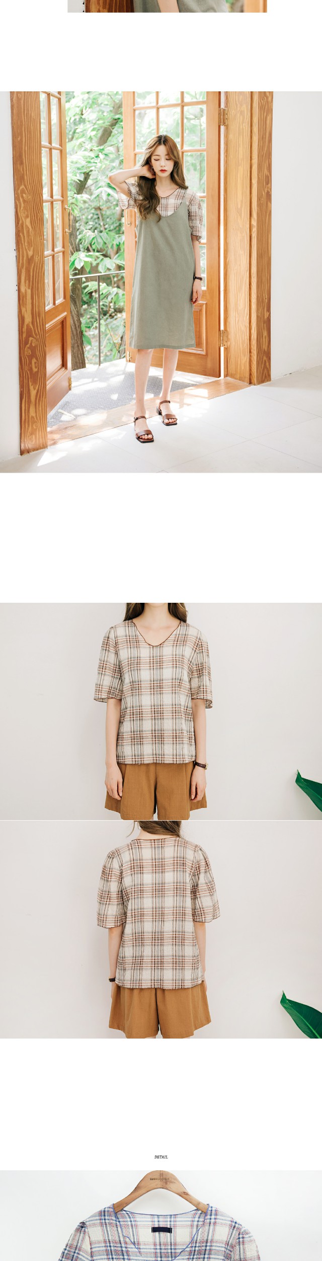 common unique - [TOP] SOFT V-NECK CHECK BLOUSE - Codibook.