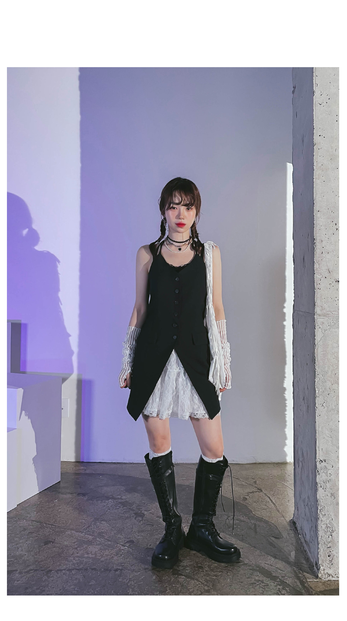 binary01 - lace rudell miniskirt - Codibook.