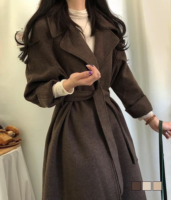 gifteabox - after robe belted wool long coat - Codibook.