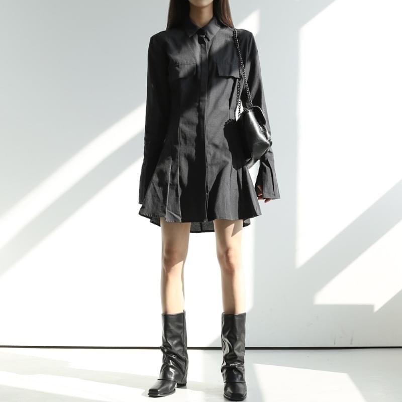 NONCODE - crush shirt mini Dress - Codibook.