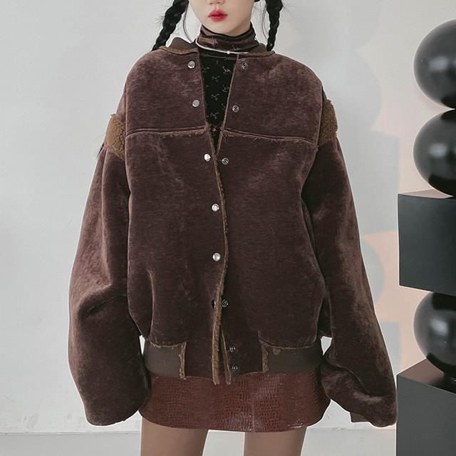 binary01 - Overfit Stadium Shearling Jacket (Delayed delivery) - Codibook.