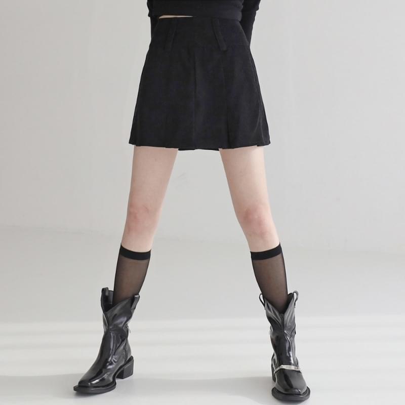 NONCODE - foam corduroy pleated mini skirt - Codibook.
