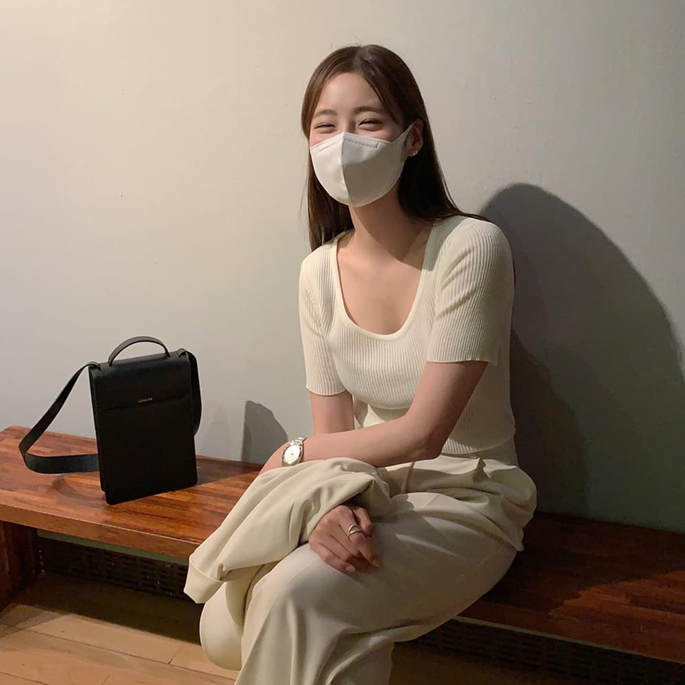 WONLOG - Fuzzy U-neck Knit - Codibook.