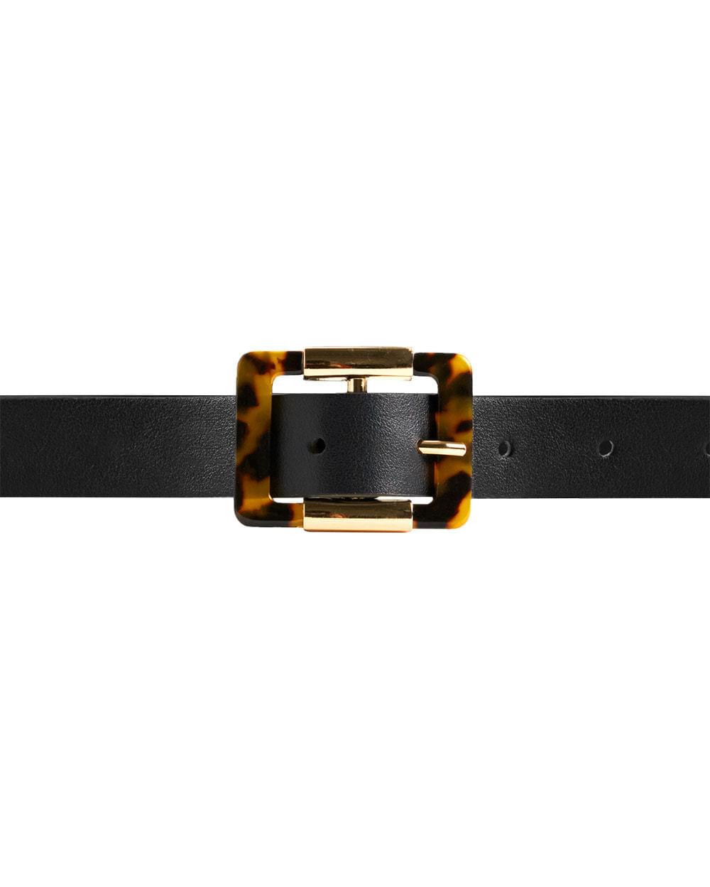 RIGHT HERE - Leopard Square Buckle Slim Leather Belt WL64 W - Codibook.