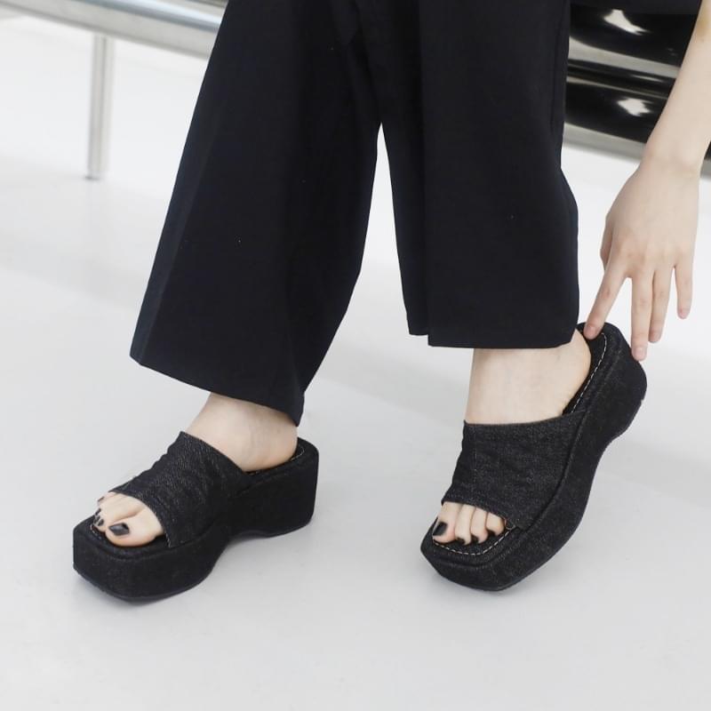 NONCODE - Forton denim platform slippers - Codibook.