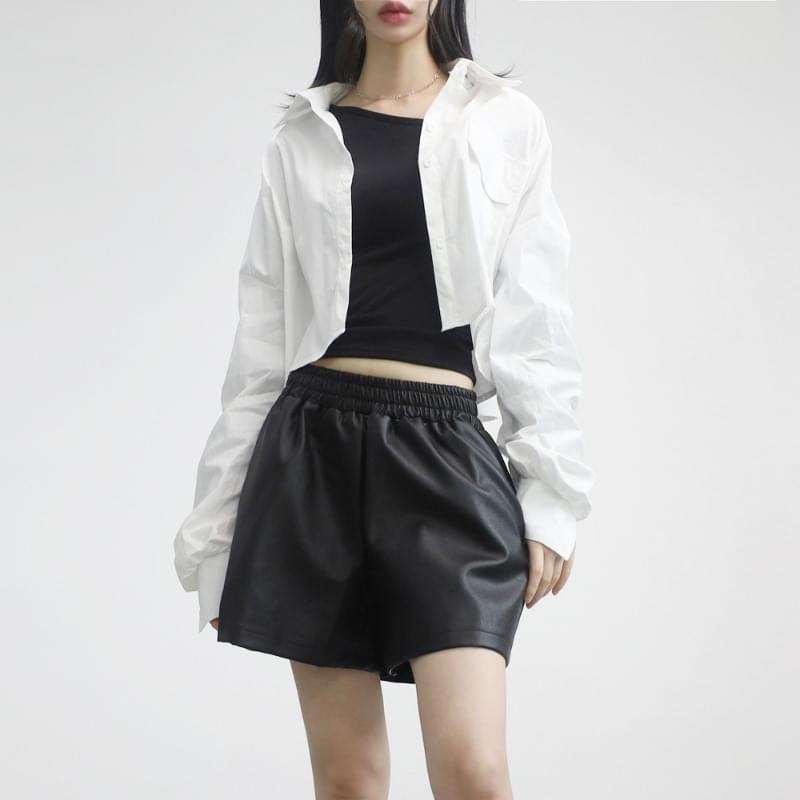 NONCODE - Meff shirring cropped shirt - Codibook.