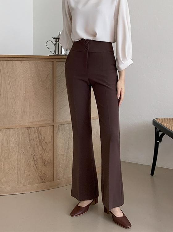YURATIME - nymph high-waist semi Flared slacks - Codibook.