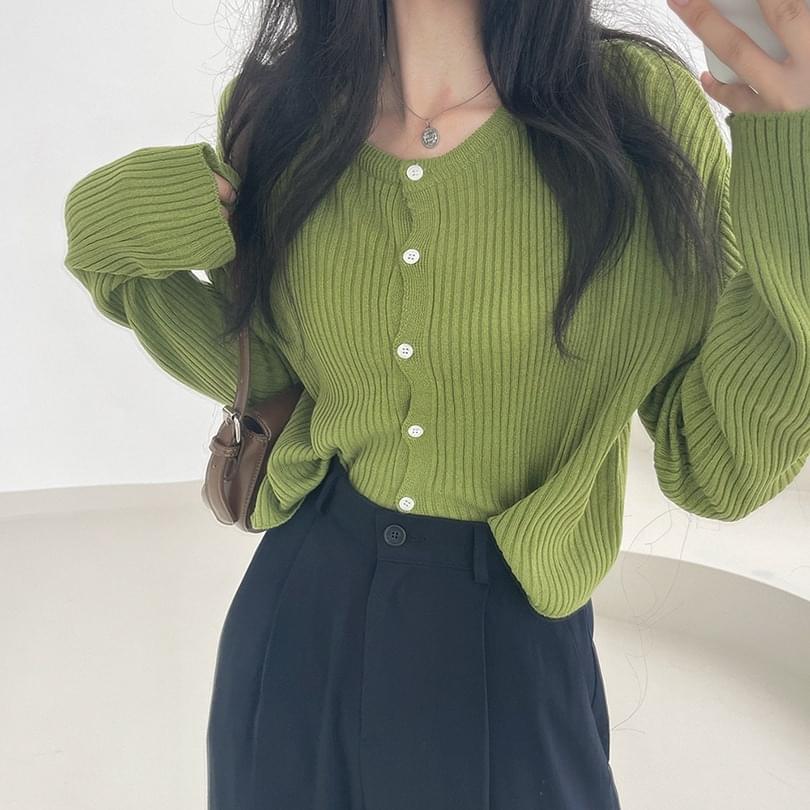 BEIDELLI - Loose Fit Ribbed Cardigan - Codibook.