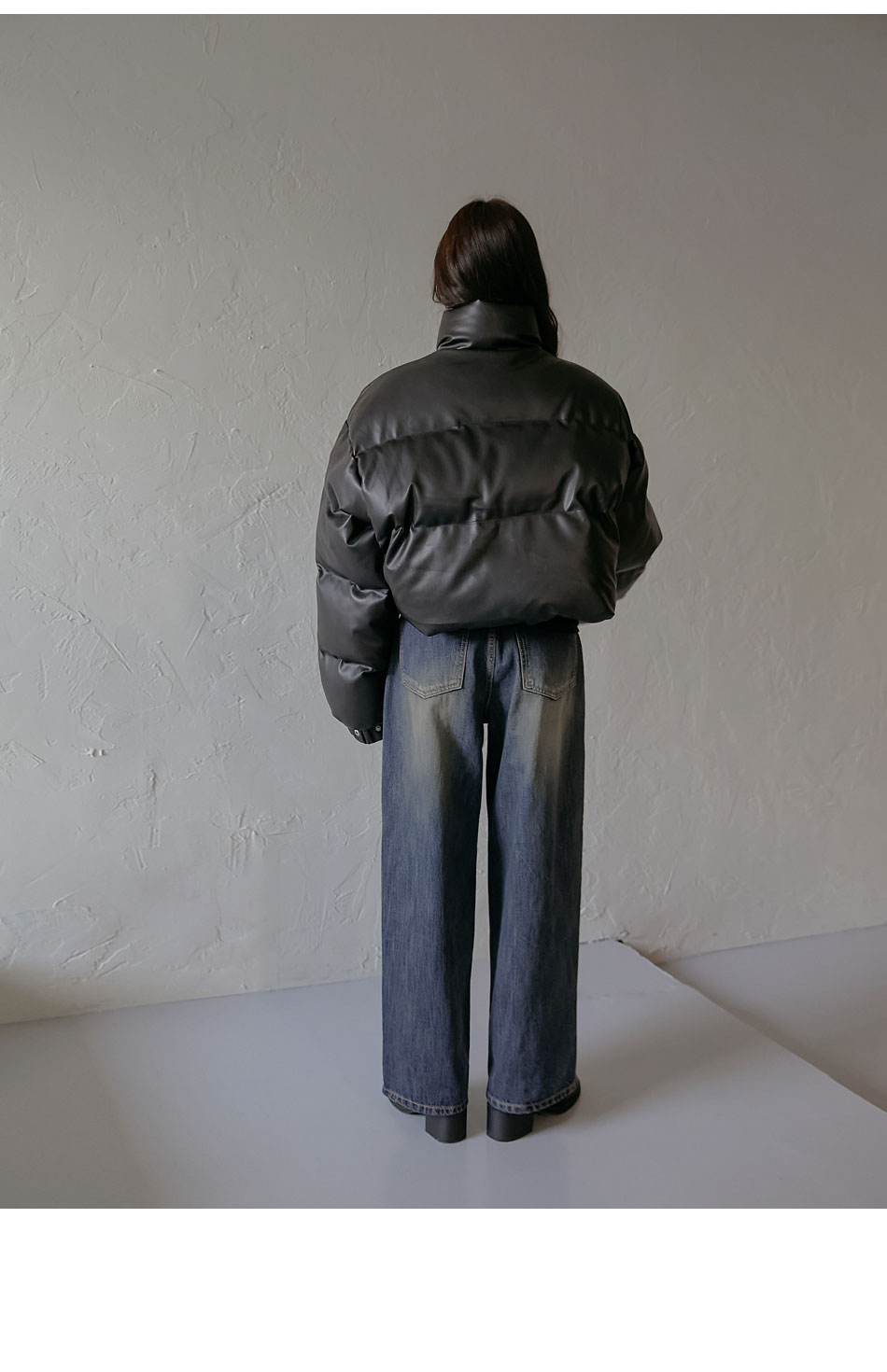 common unique - Wellon Filling Cropped Faux Leather Puffer Jacket (Delayed delivery) - Codibook.