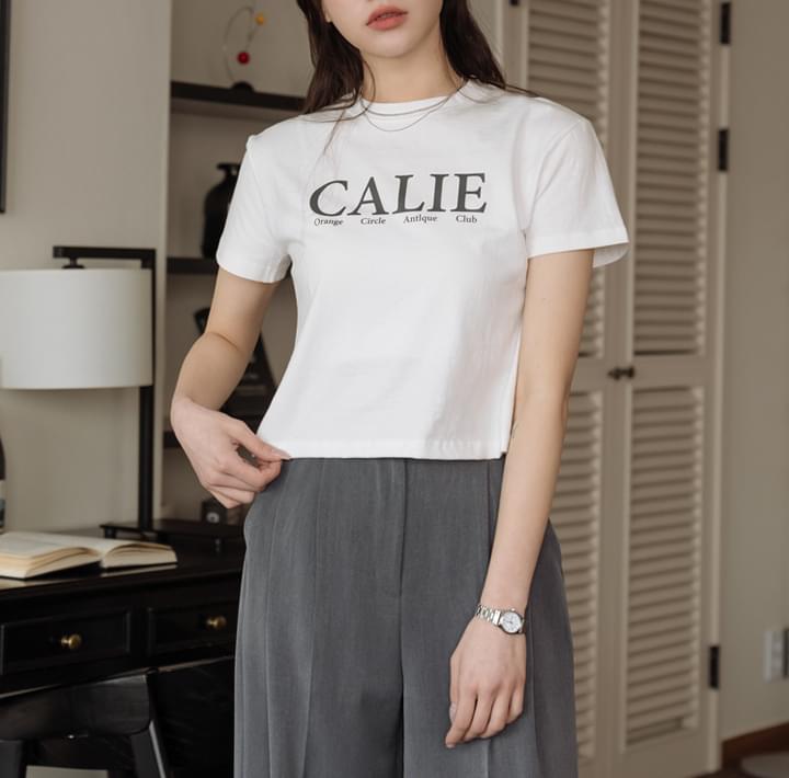 common unique - Simple Lettering Round Neck Crop Top - Codibook.