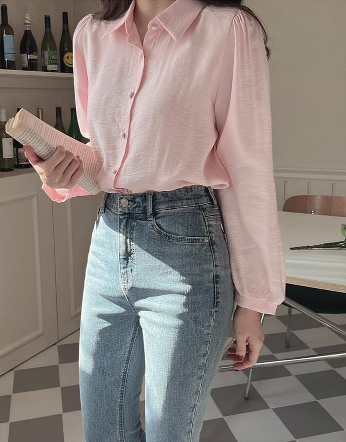 ENVYLOOK - Bean Button Collar Blouse - Codibook.