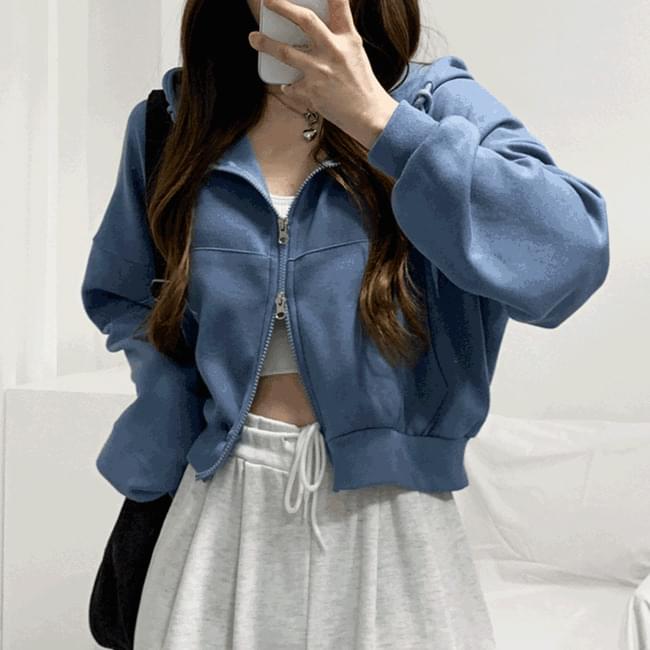 musefit - 5COL SUGA 2WAY CROPPED HOOD ZIP-UP - Codibook.