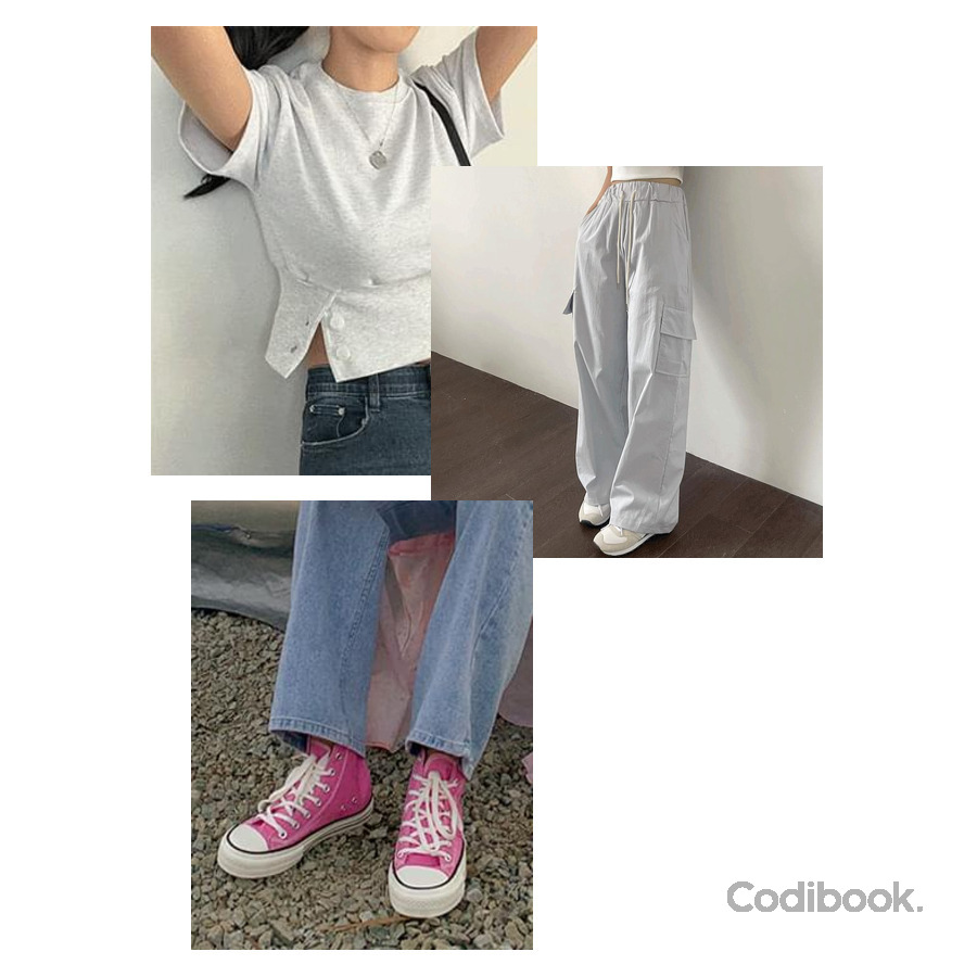 반팔티,pants,스니커즈 코디 by 슈슈 - Codibook.