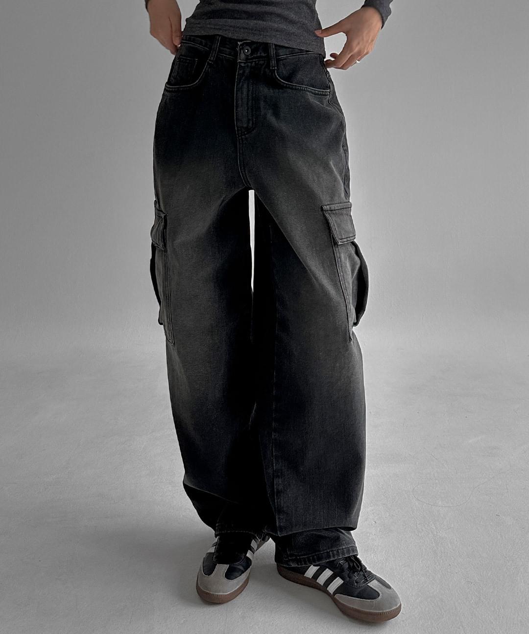 simplymood - Poep wide cargo denim pants - Codibook.