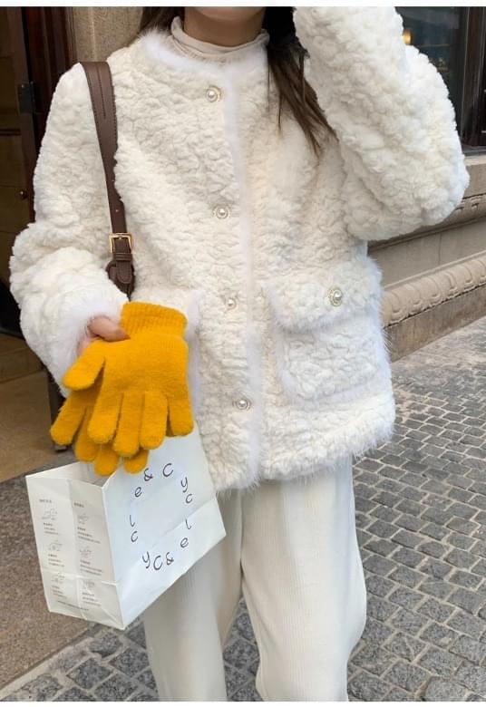 picknfit - Winter thermal insulation fleece faux fur coat jacket - Codibook.