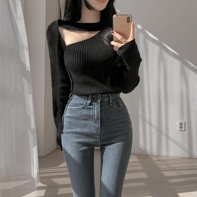 henique - Unt Cutout Knitwear -2 color - Codibook.