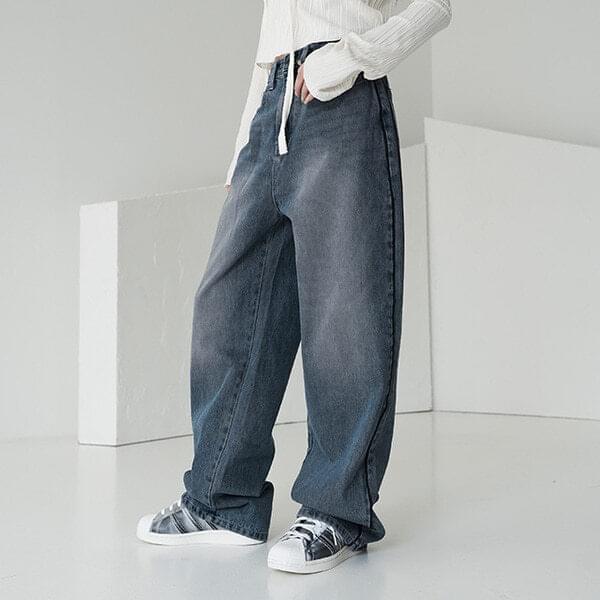 binary01 - Babion line wide denim pants - Codibook.