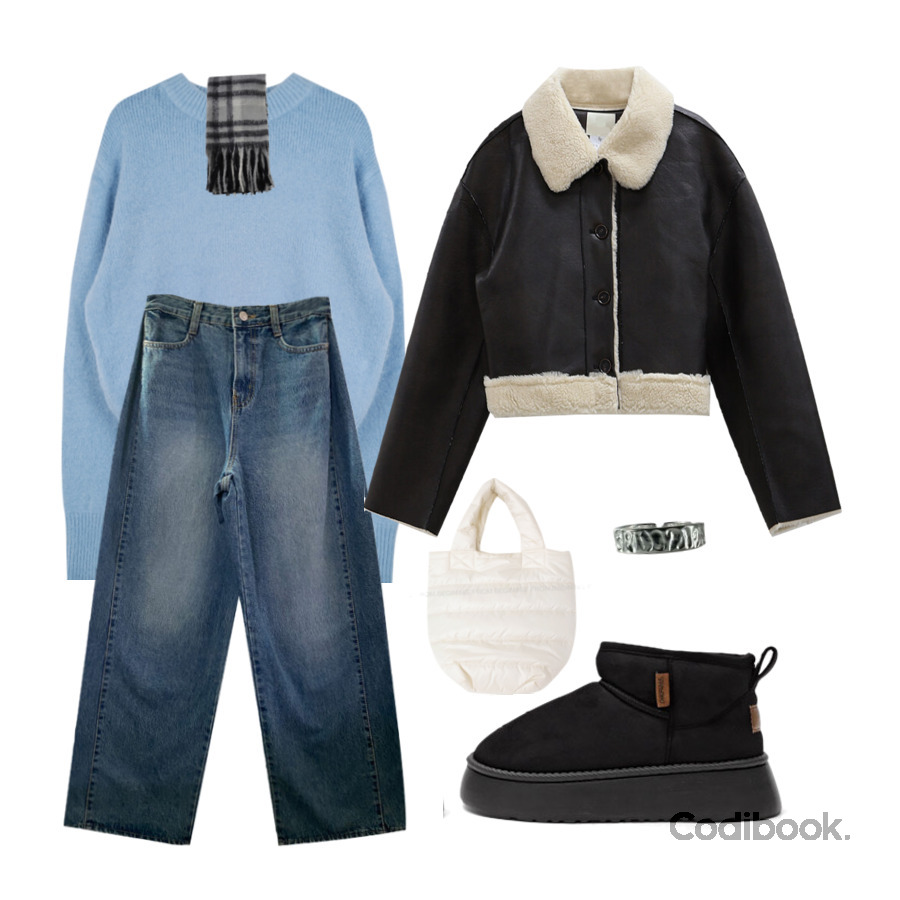 겨울,Daily,오오티디,꾸안꾸,20대,대학생,캐주얼룩,편하게,데님 코디 by Joy - Codibook.