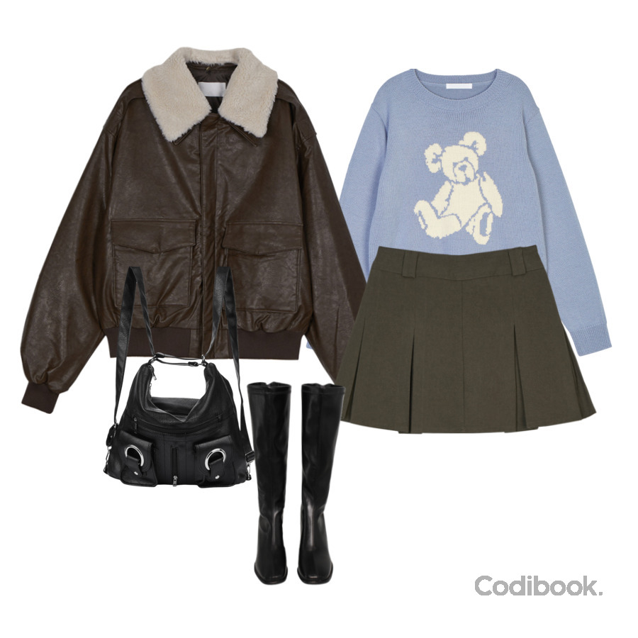 ニット,コート,スカート 코디 by ASA - Codibook.