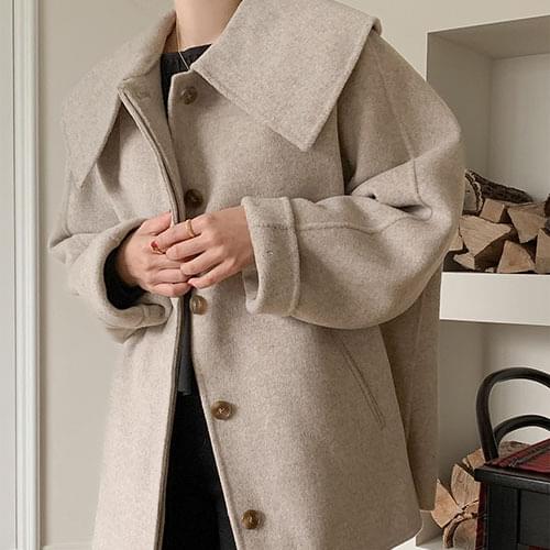 MINIBBONG - Rhapsody Wool 100 Handmade Sarah Cape Half Coat - Codibook.