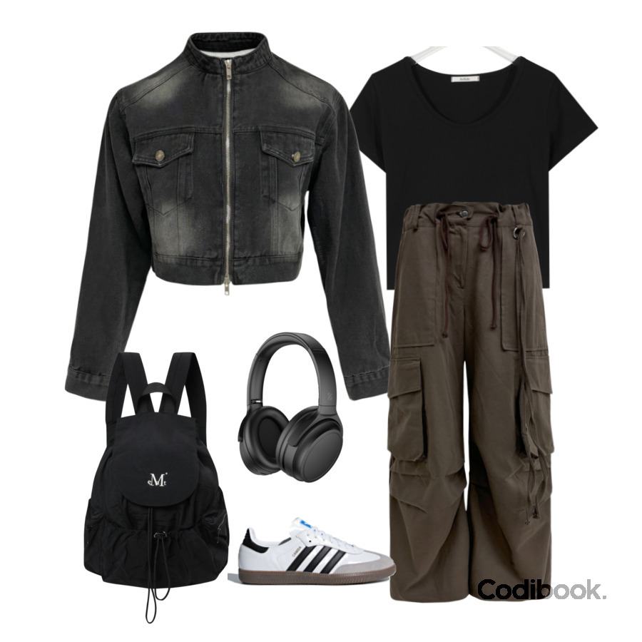 autumn,Short sleeve,backpack,일상,Casual,대학생,캠퍼스룩 코디 by dalon - Codibook.